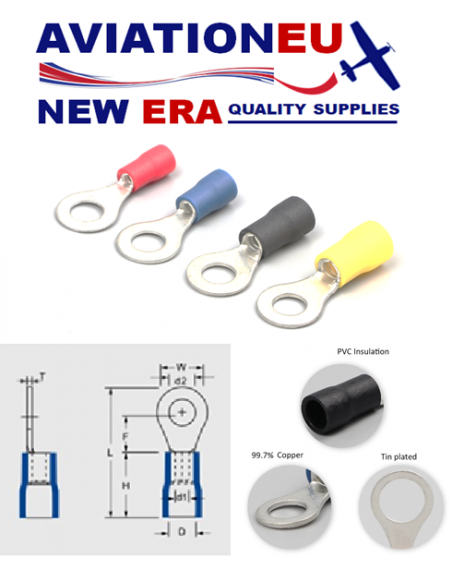 AVIATIONEU NEW ERA RV Insulated Ring Tongue Brass Battery Terminals ...