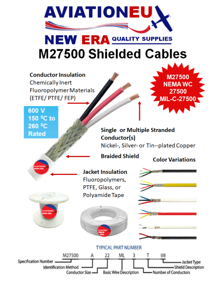 AVIATIONEU NEW ERA M27500 Aircraft Shielded Electrical Cables SKU ...