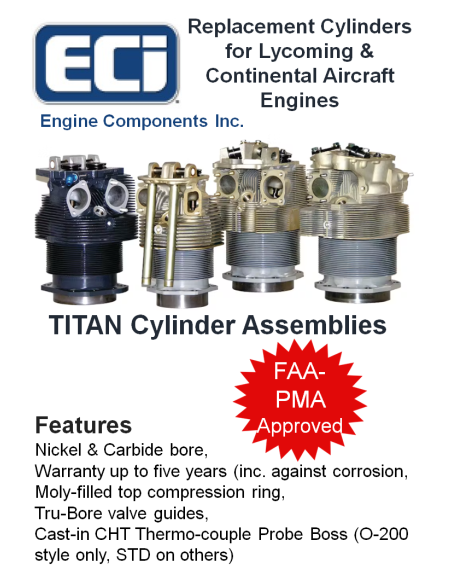 ENGINE COMPONENTS (ECi) TITAN Series FAA/PMA Replacement Cylinder Assys ...