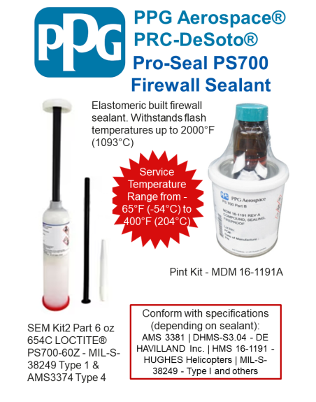 PPG AEROSPACE® Aviation Engine Firewall Sealants SKU: PPG-SLNT-FRW