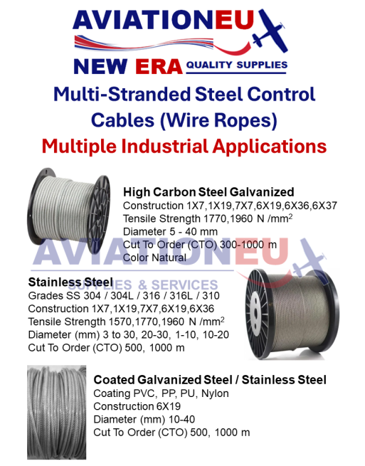 Aircraft & Industrial Cables, Assemblies & Parts SKU: CBL-AFT/IND