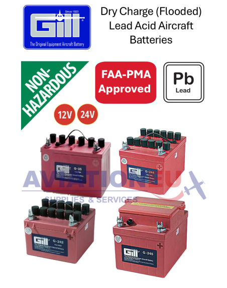 GILL Dry Charge (Flooded) Lead Acid Aircraft Batteries SKU: GILL-BAT ...