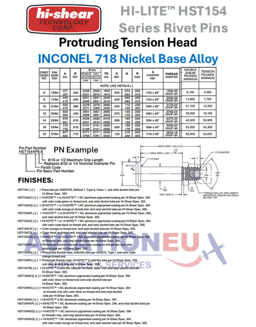HI-SHEAR CORP. HI-LITE™ / HI-LOK™ / HI-TIGUE™ Πείροι Πριτσινιών SKU ...