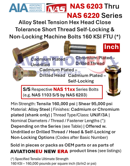 NAS 6203 Alloy Steel Tension Hex Head Close Tolerance Short Thread ...